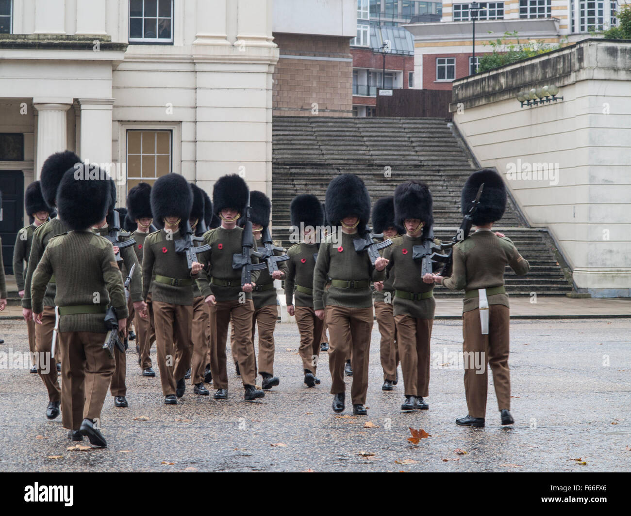 Household division training outside barracks in central london Stock ...