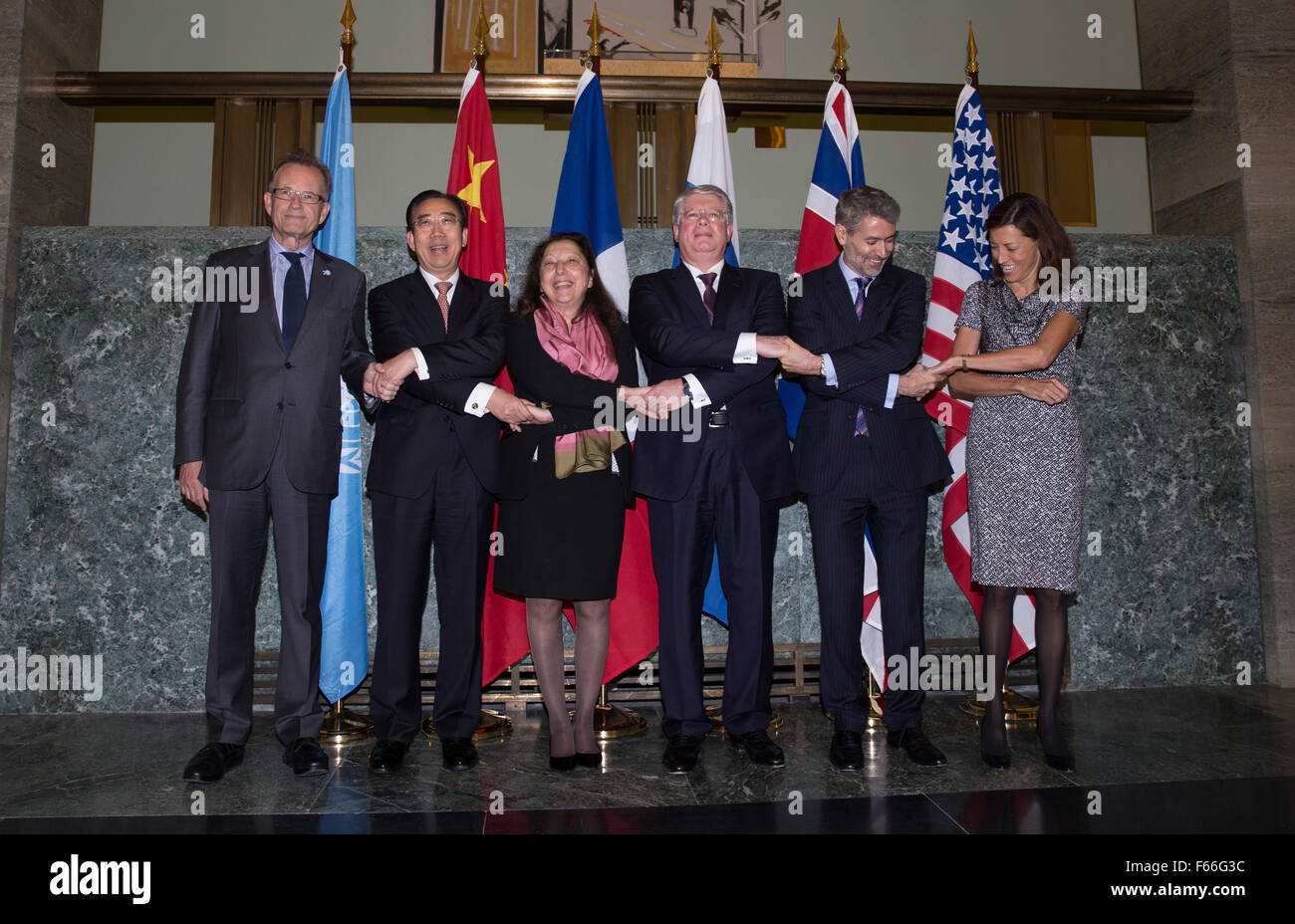 Geneva, Switzerland. 12th Nov, 2015. Representatives in Geneva of the ...