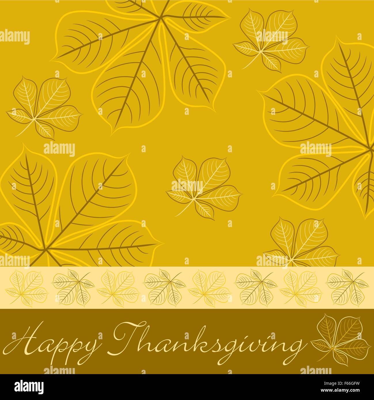 Hand drawn fall leaf Thanksgiving card in vector format Stock Vector ...