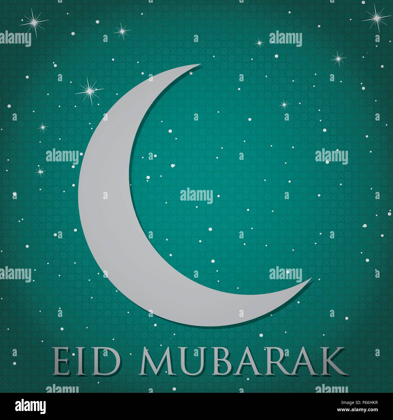 Silver crescent moon "Eid Mubarak" (Blessed Eid) card in vector format ...