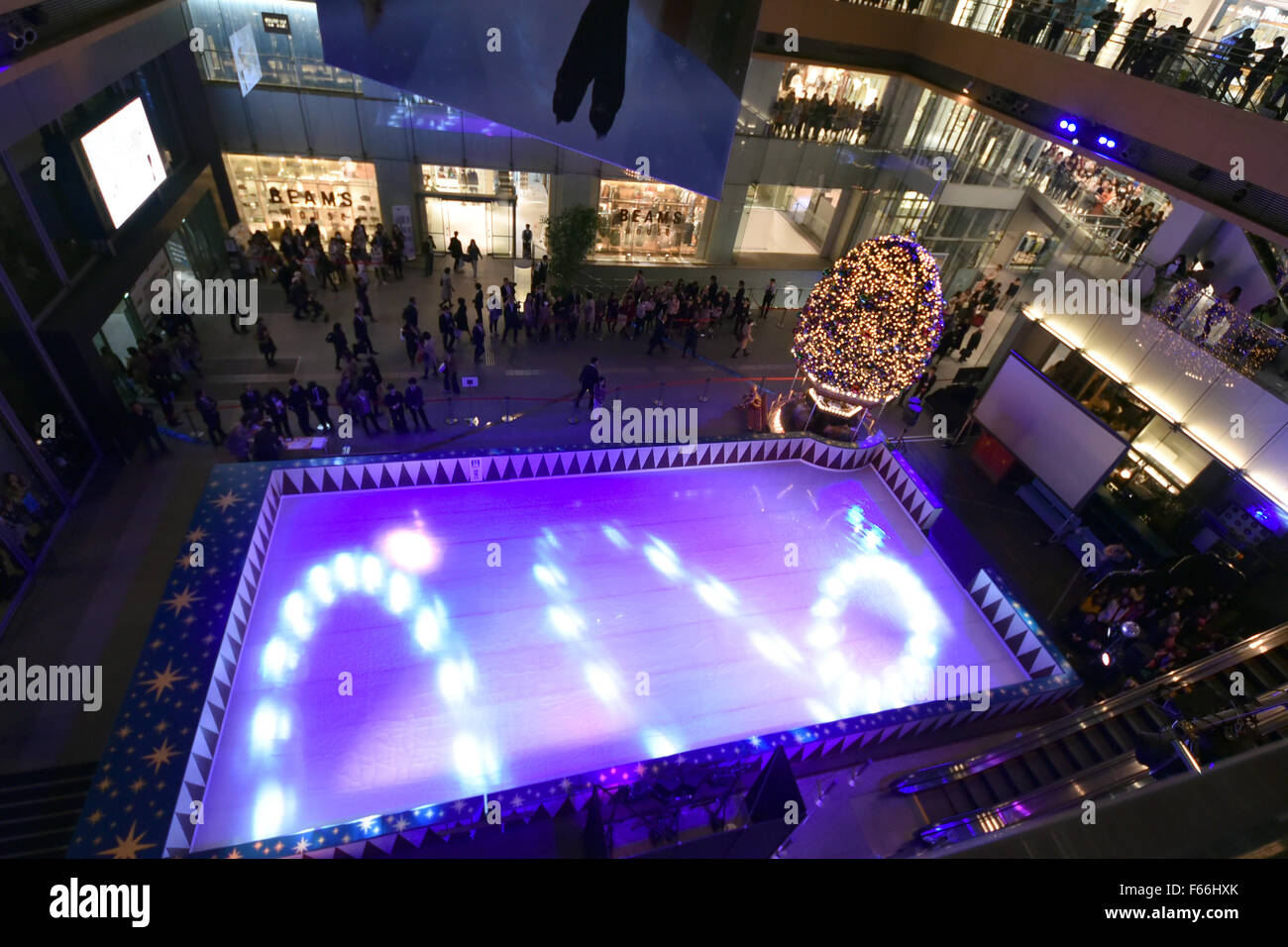 Tokyo, Japan. 12th Nov, 2015. An ice skating rink collaborated with the ...