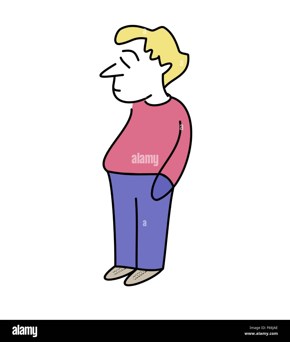 Hands in the pockets of pants Stock Vector Images - Alamy