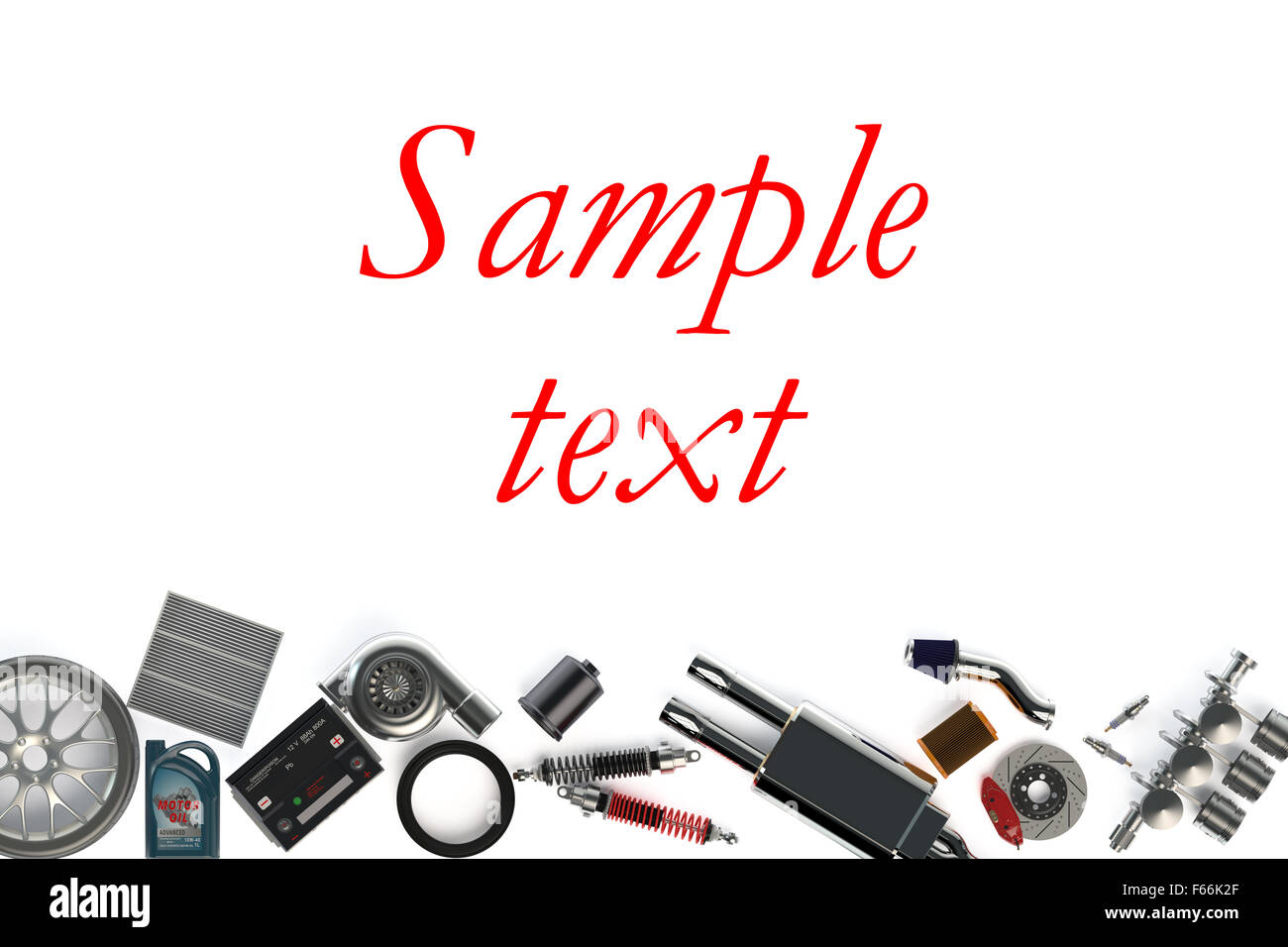 set of car parts and accessories isolated on white background Stock ...