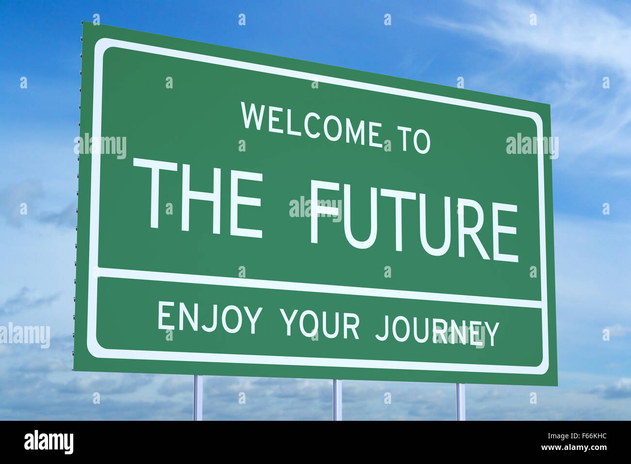 Welcome to the Future concept on road billboard Stock Photo - Alamy