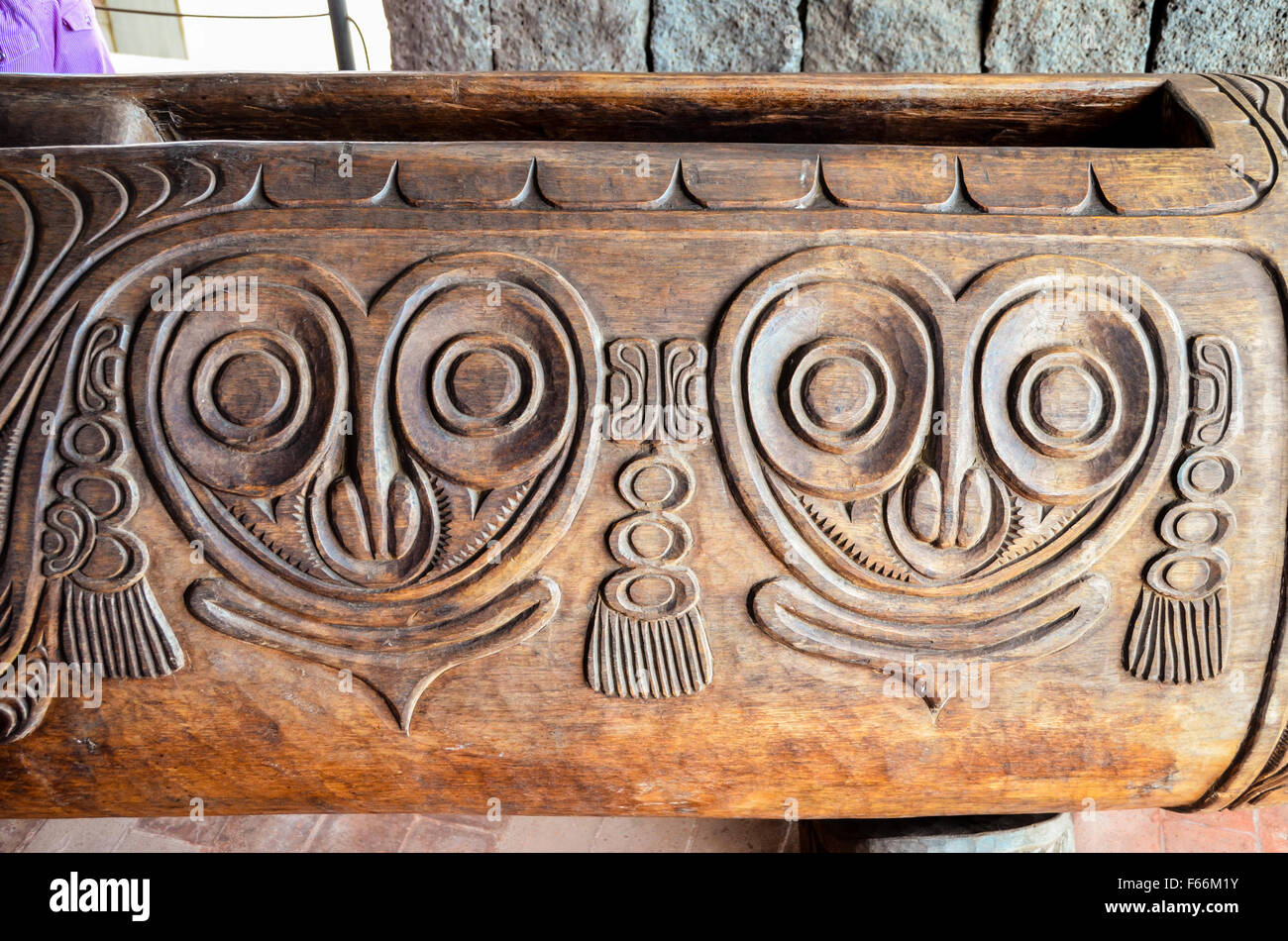 Antique Carved Wood Bas Relief Stock Photo - Alamy
