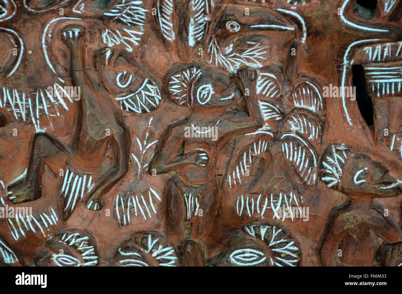 Antique Carved Wood Bas Relief Stock Photo - Alamy