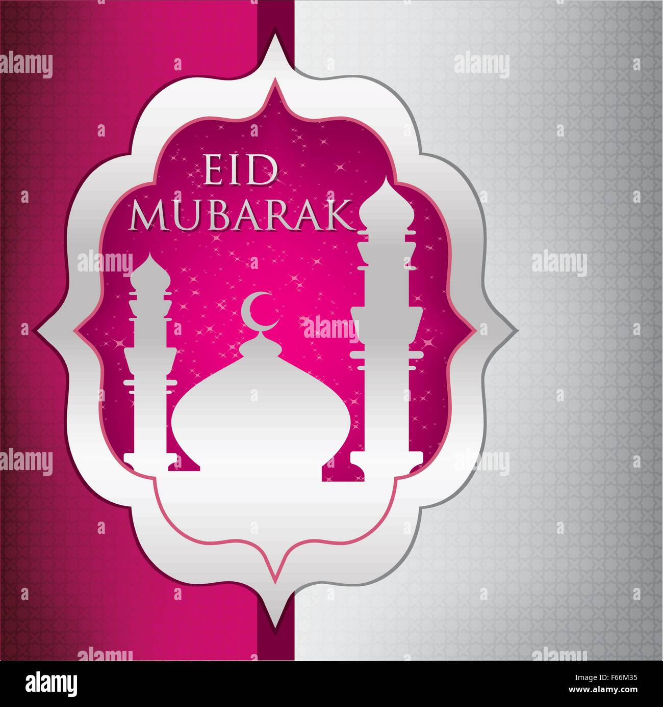 "Eid Mubarak" (Blessed Eid) Mosque card in vector format Stock Vector ...
