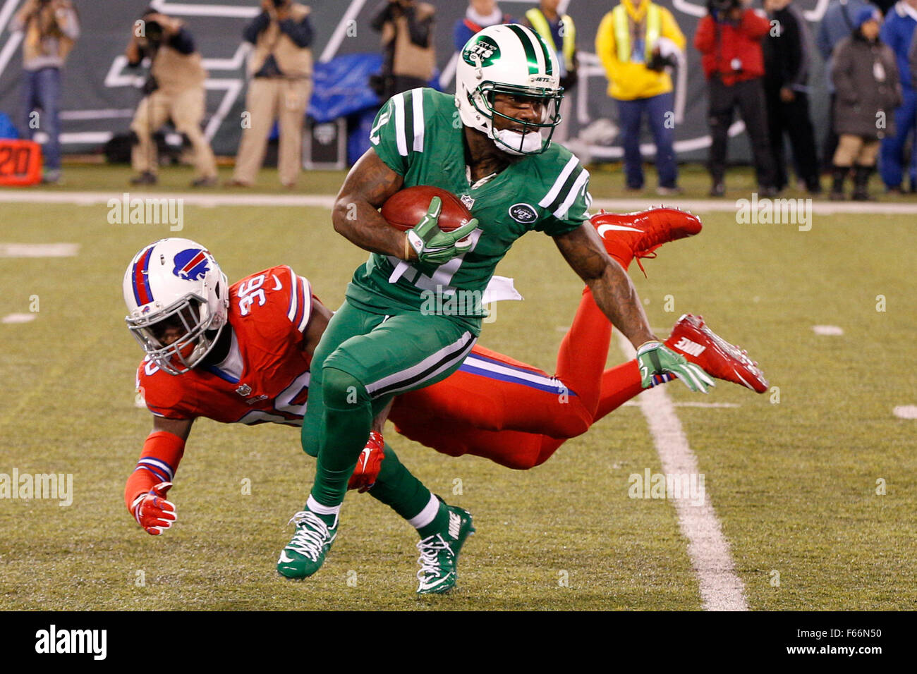 East Rutherford, New Jersey, USA. 12th Nov, 2015. New York Jets wide ...