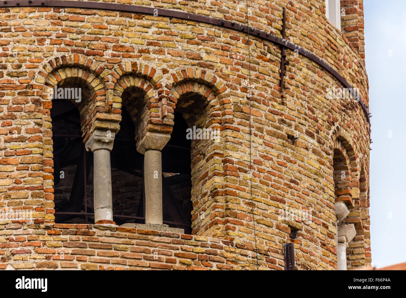 architecture details of cylindrical bell tower of the ninth century ...