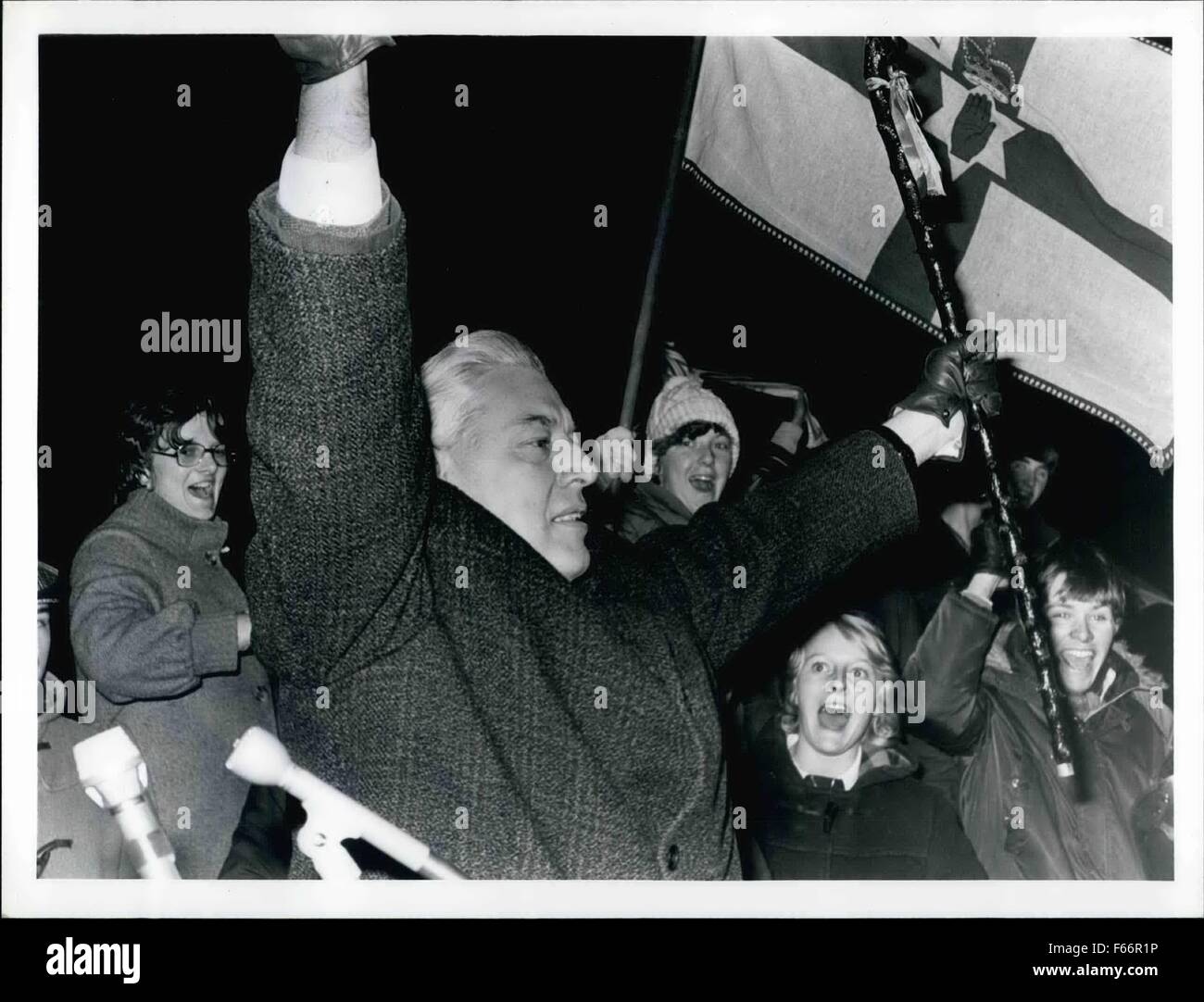 1972 - The Rev. Ian Paisley pictured at the loyalist Rally in Newtoends ...