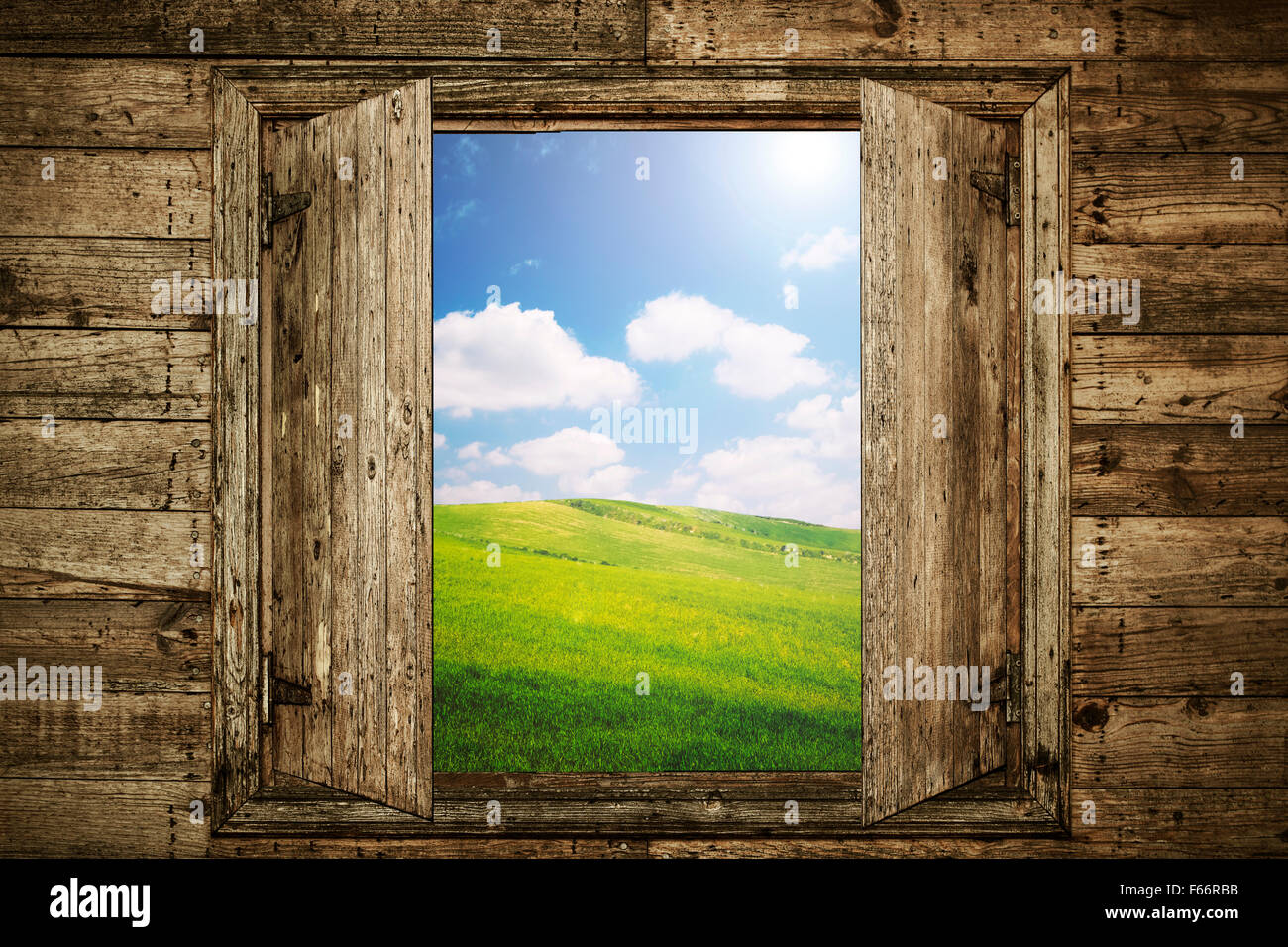 Green Heaven View from inside of room Stock Photo - Alamy