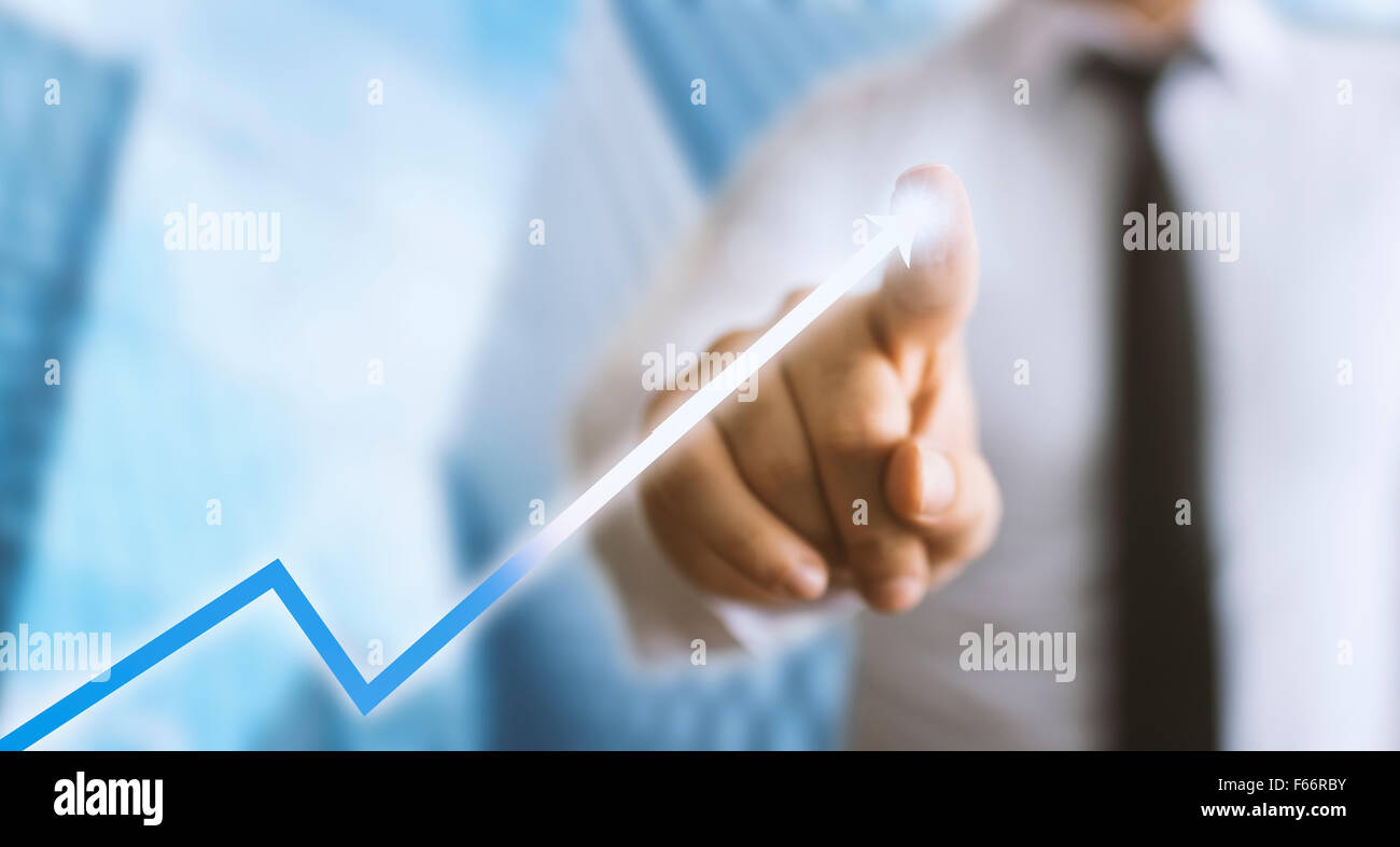 businessman hand touch chart business Stock Photo - Alamy