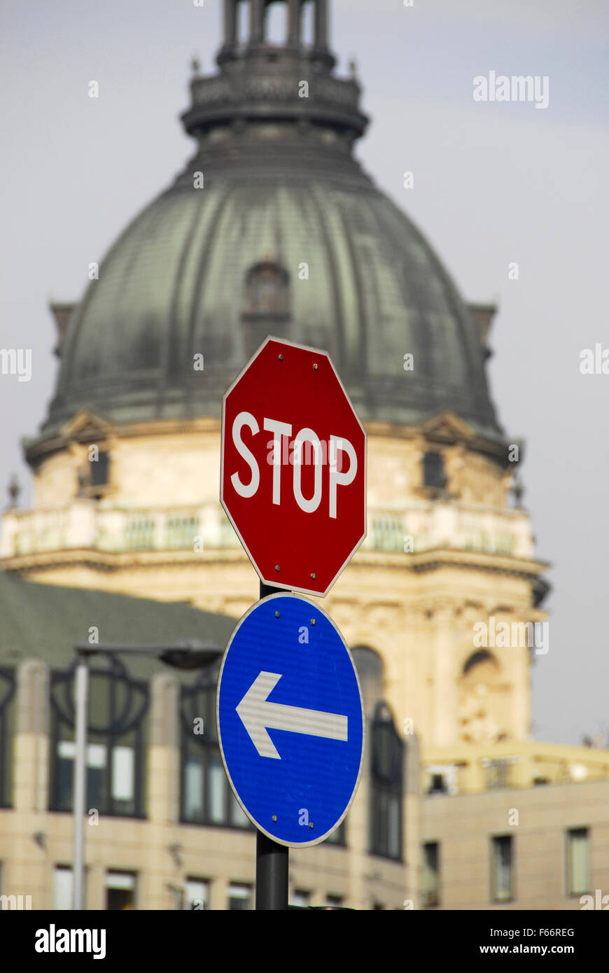 Downtown stop sign hi-res stock photography and images - Alamy