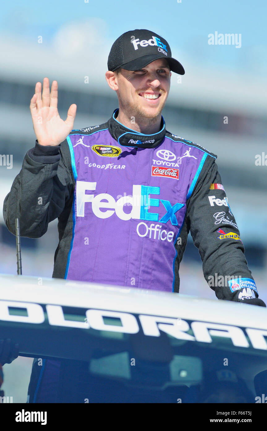 Fort Worth, Texas, USA. 8th Nov, 2015. Denny Hamlin of the FedEx Office ...