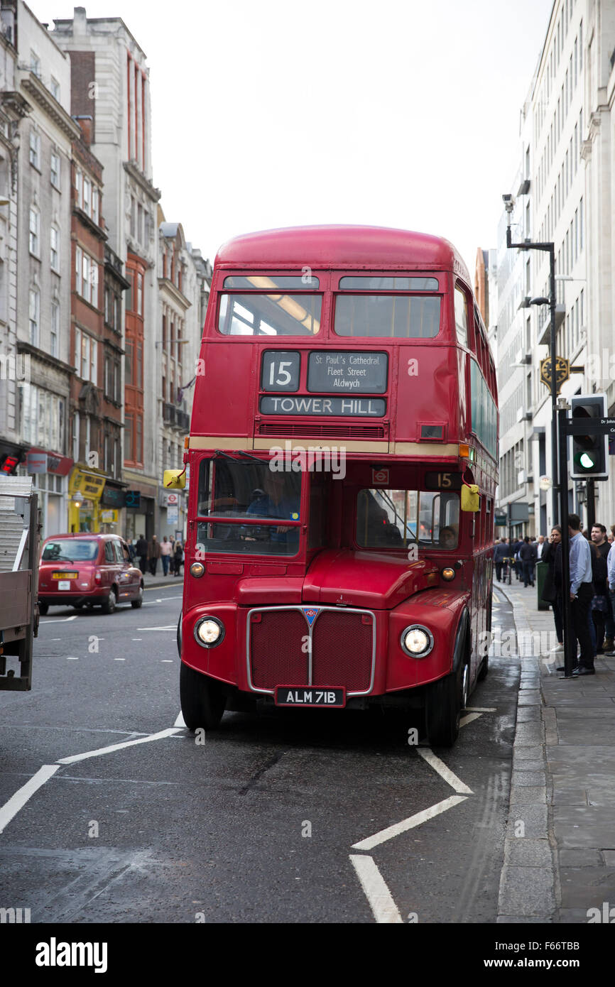 Number 15 red routemaster London bus Stock Photo - Alamy