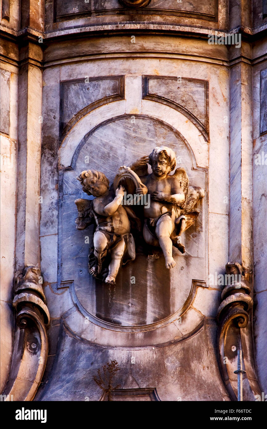 marble statue of obelisk immacolata in the centre of naples italy ...