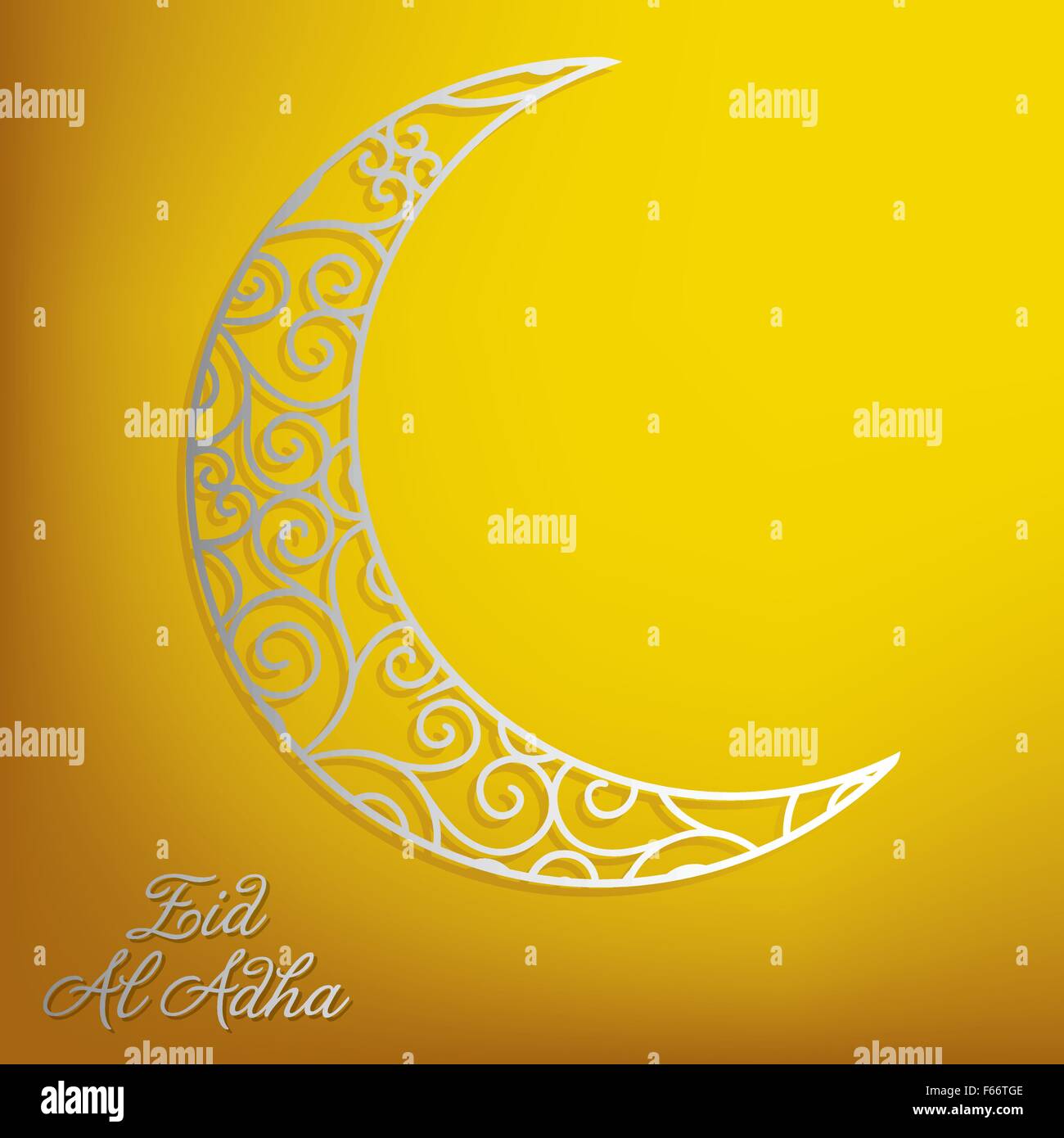Filigree moon Eid al Adha card in vector format Stock Vector Image ...