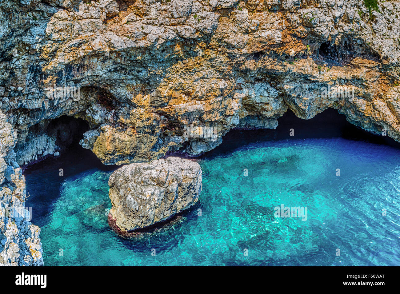 cove on the rocky beach near Otranto in Puglia, Italy Stock Photo - Alamy