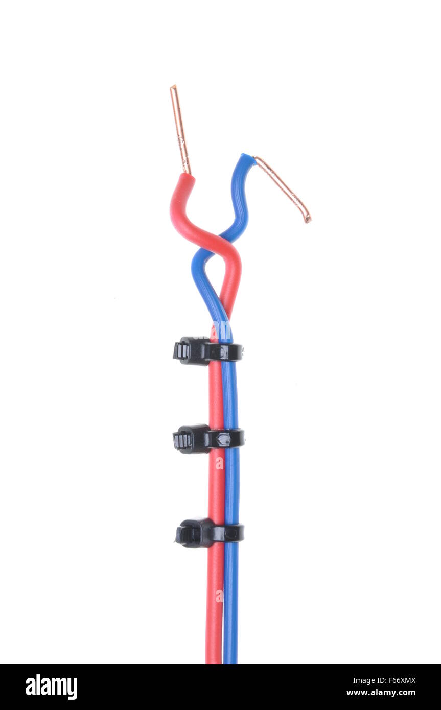 Electrical wires isolated on white background Stock Photo - Alamy