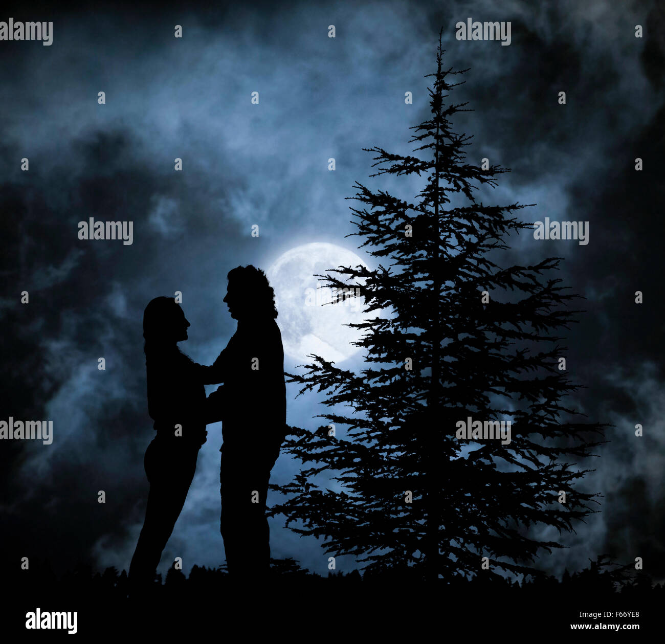 Moon at night time landscape hi-res stock photography and images - Alamy