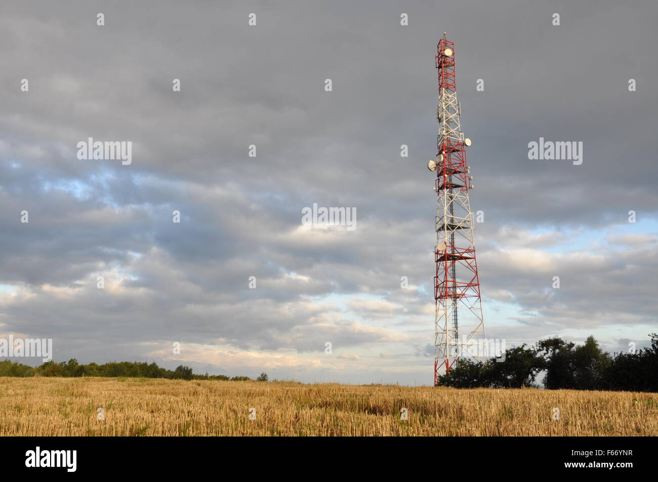 Landscape with telecommunication tower Stock Photo - Alamy