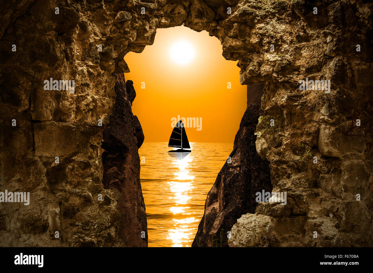 The sailing Boat view Stock Photo - Alamy