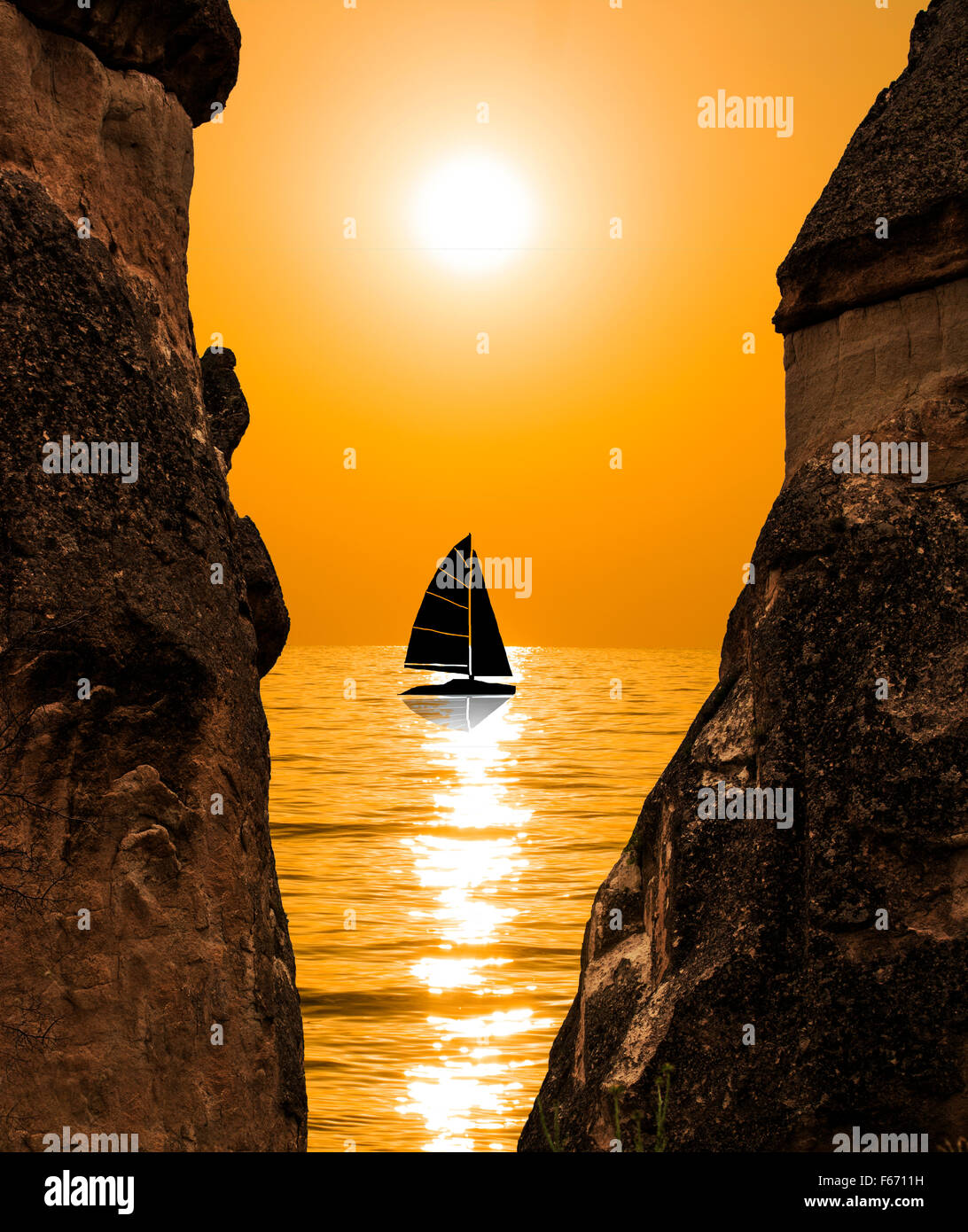 Sailing at sunset Stock Photo - Alamy