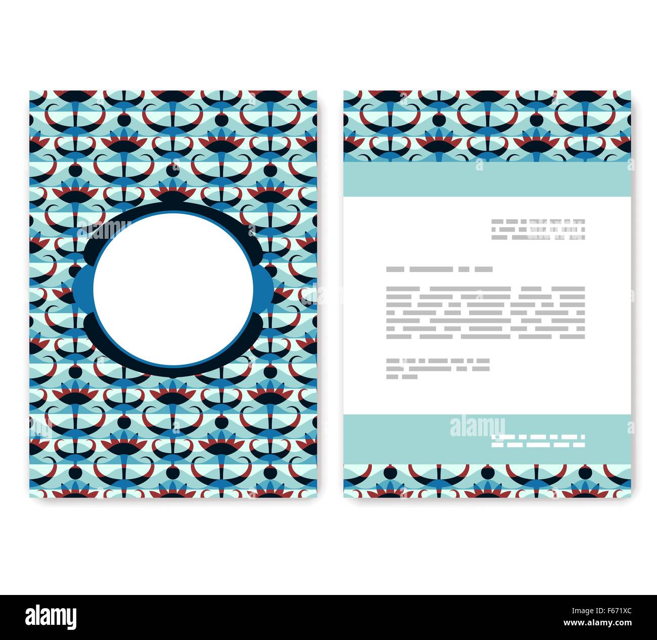 Flyer, leaflet, booklet layout. Editable design template. A4 2-fold brochure with abstract ...