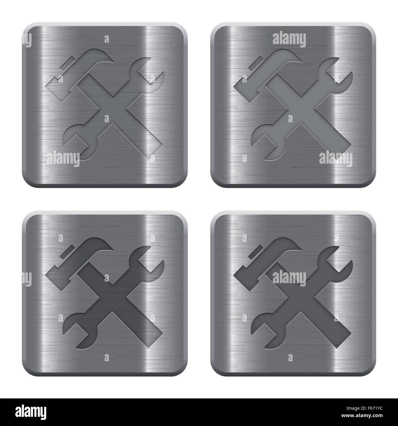 Brushed aluminium gradient Cut Out Stock Images & Pictures - Alamy