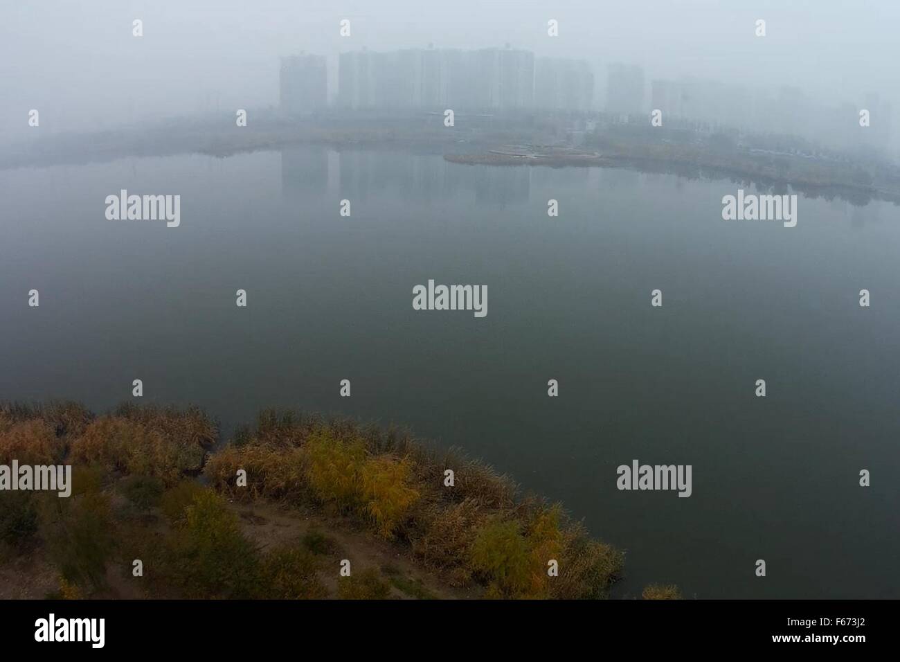 Beijing, China. 13th Nov, 2015. The Yongding river and its riverside ...