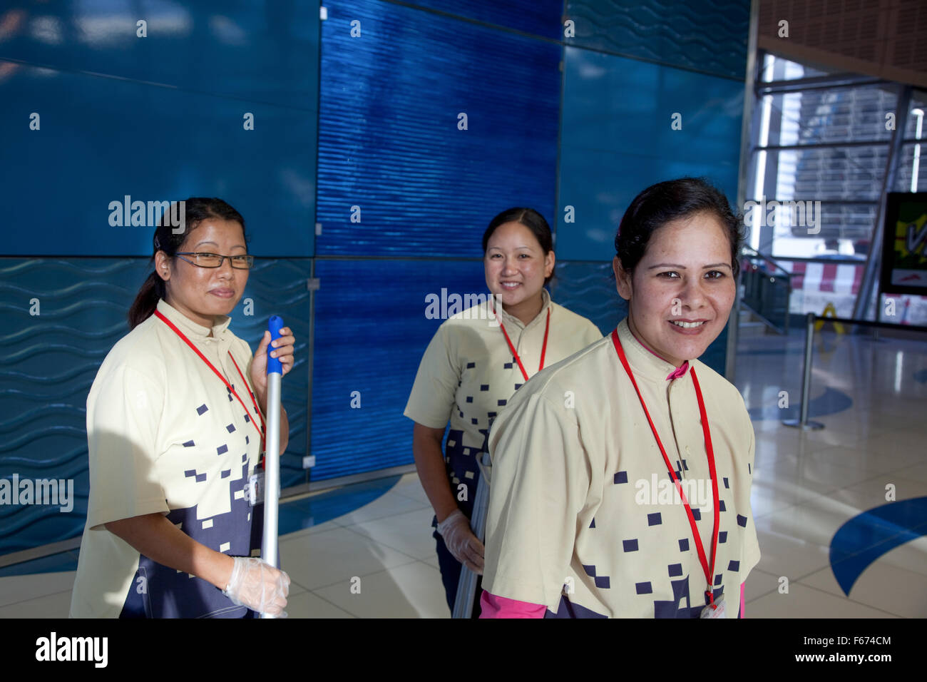 Maintenance Staff in Dubai Metro station Stock Photo - Alamy