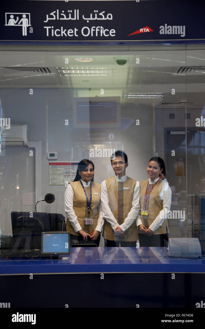 Station Staff on the Dubai Metro Stock Photo - Alamy