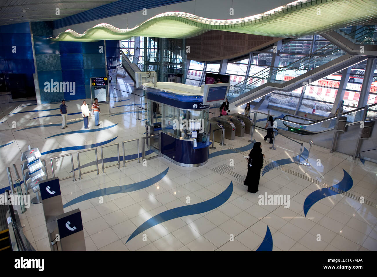 Dubai Metro Ticket hall Stock Photo - Alamy