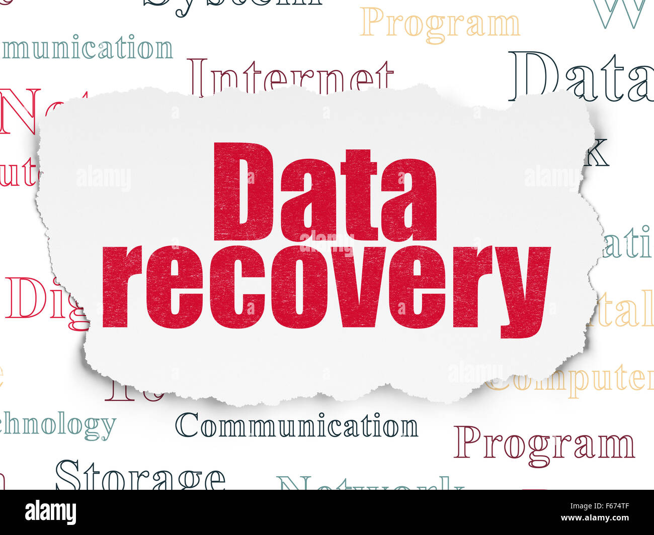 Data concept: Data Recovery on Torn Paper background Stock Photo - Alamy