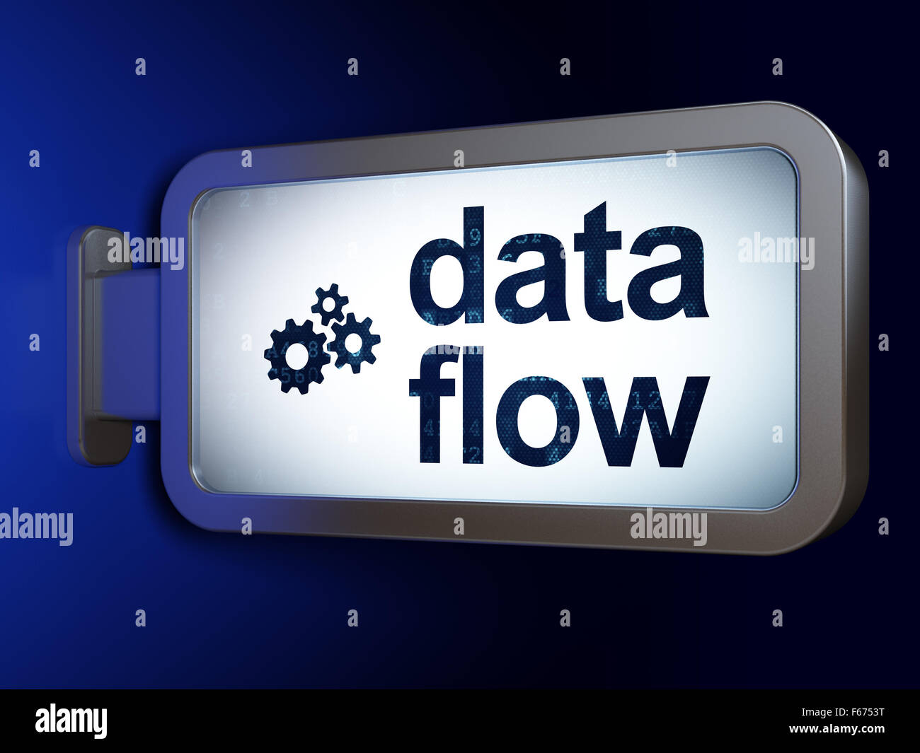 Data concept: Data Flow and Gears on billboard background Stock Photo ...