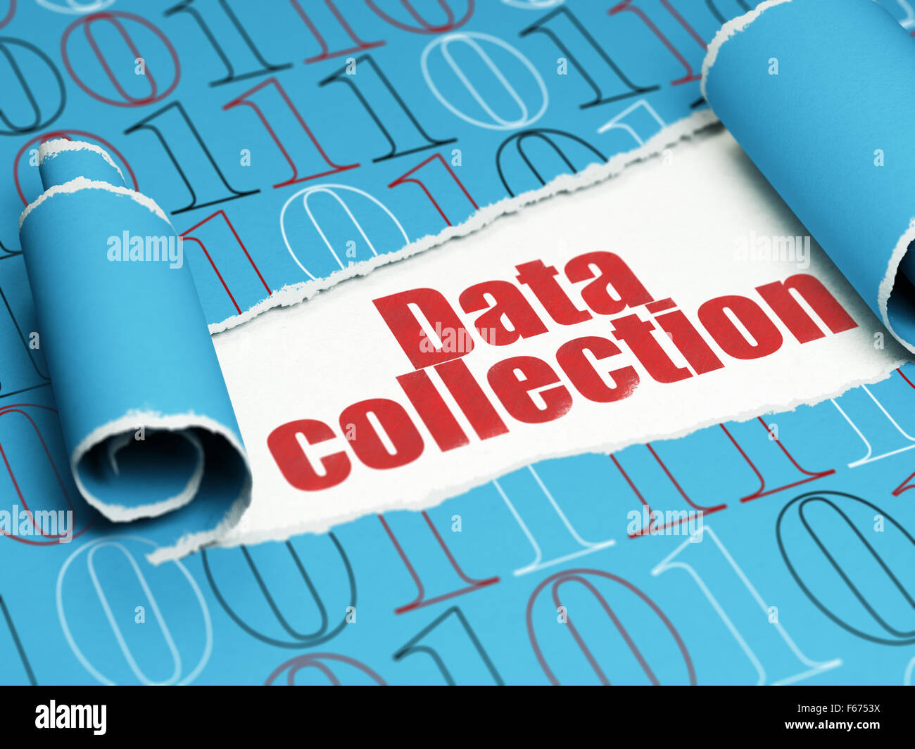 Data concept: red text Data Collection under the piece of torn paper ...