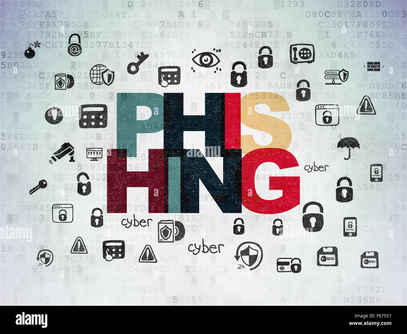 Protection concept: Phishing on Digital Paper background Stock Photo ...