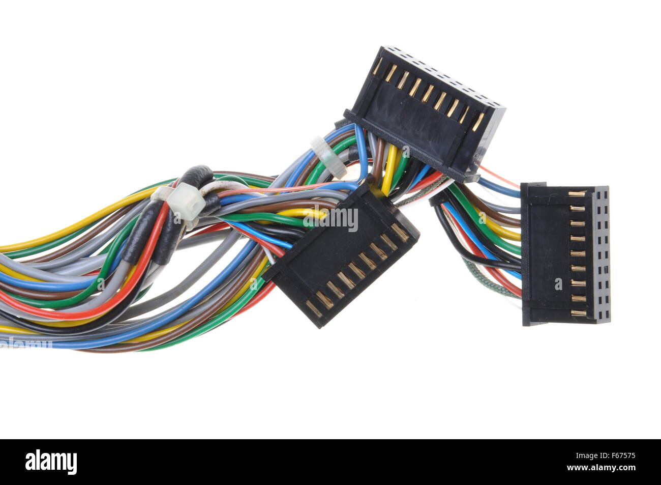 Computer connection cables and plugs isolated on white background Stock ...