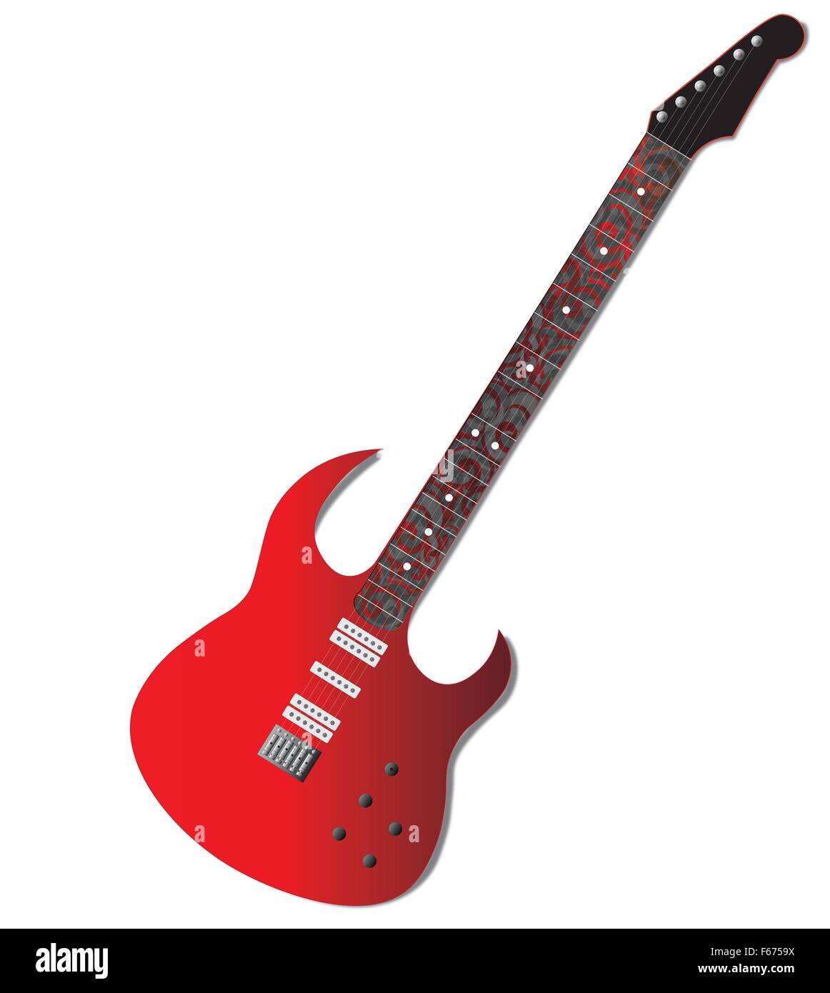 Detailed Red Electric Guitar Stock Photo - Alamy