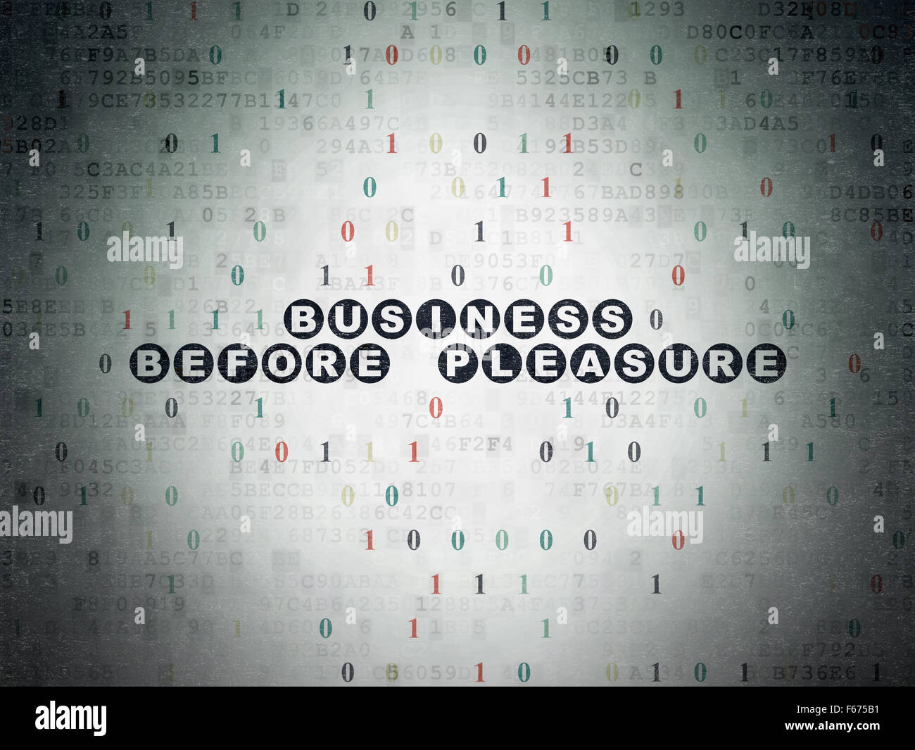 Finance concept: Business Before pleasure on Digital Paper background ...