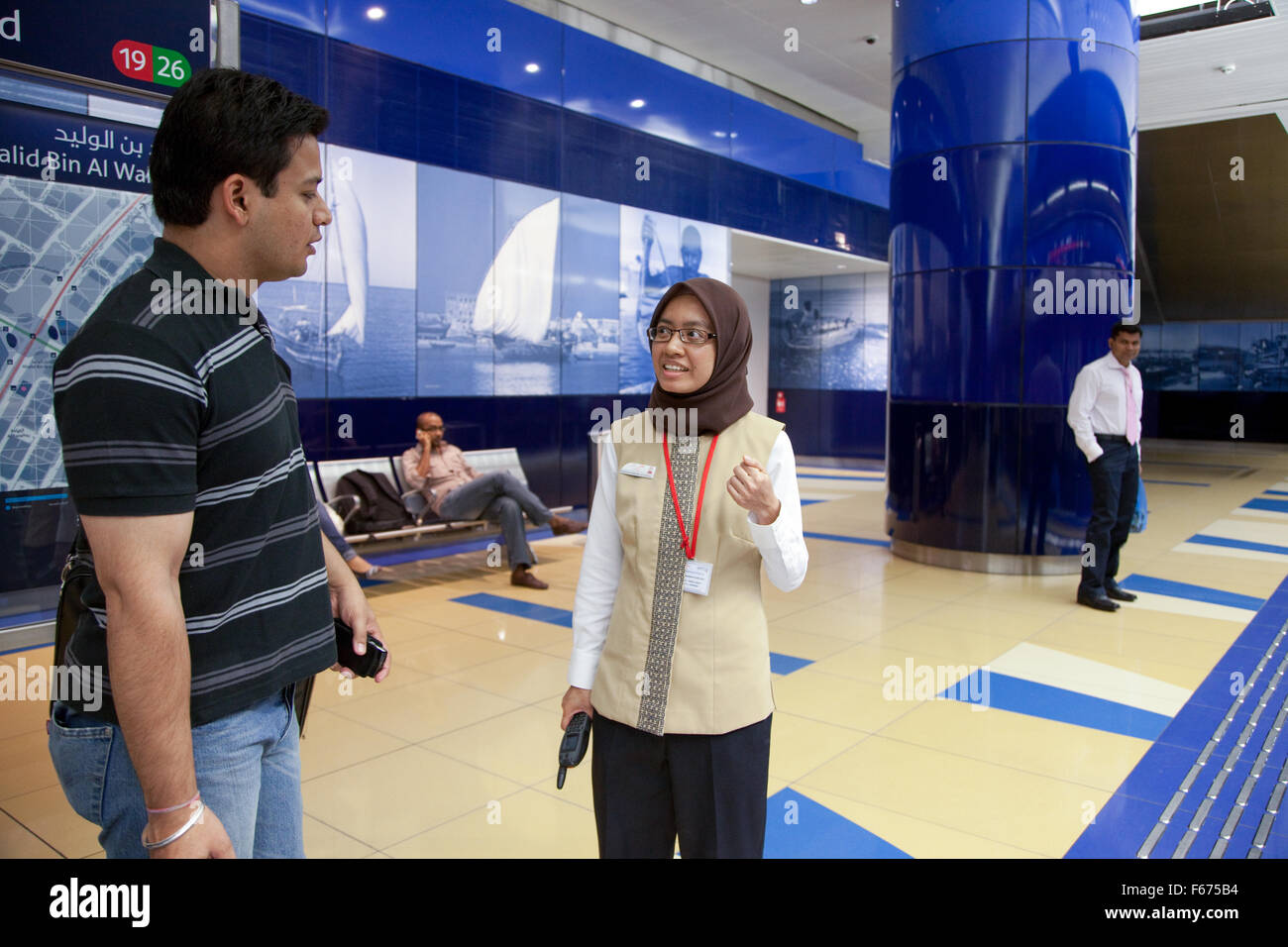 Station Staff on the Dubai Metro Stock Photo - Alamy