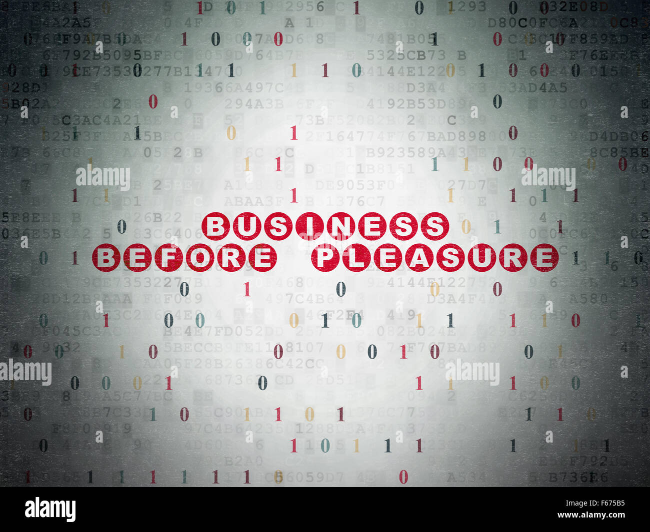 Finance concept: Business Before pleasure on Digital Paper background ...