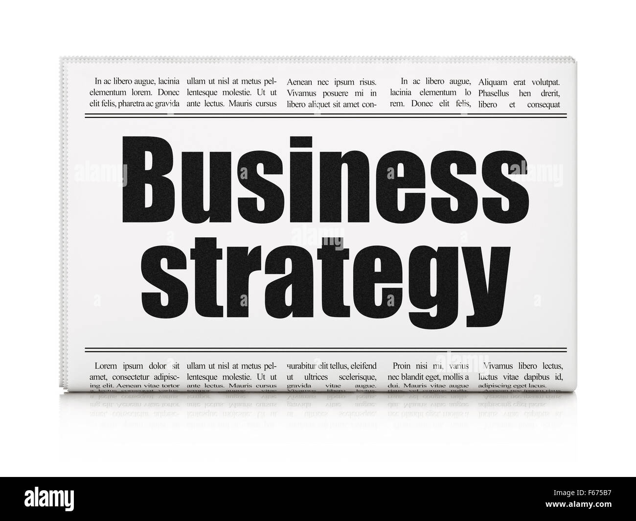 Business concept: newspaper headline Business Strategy Stock Photo - Alamy