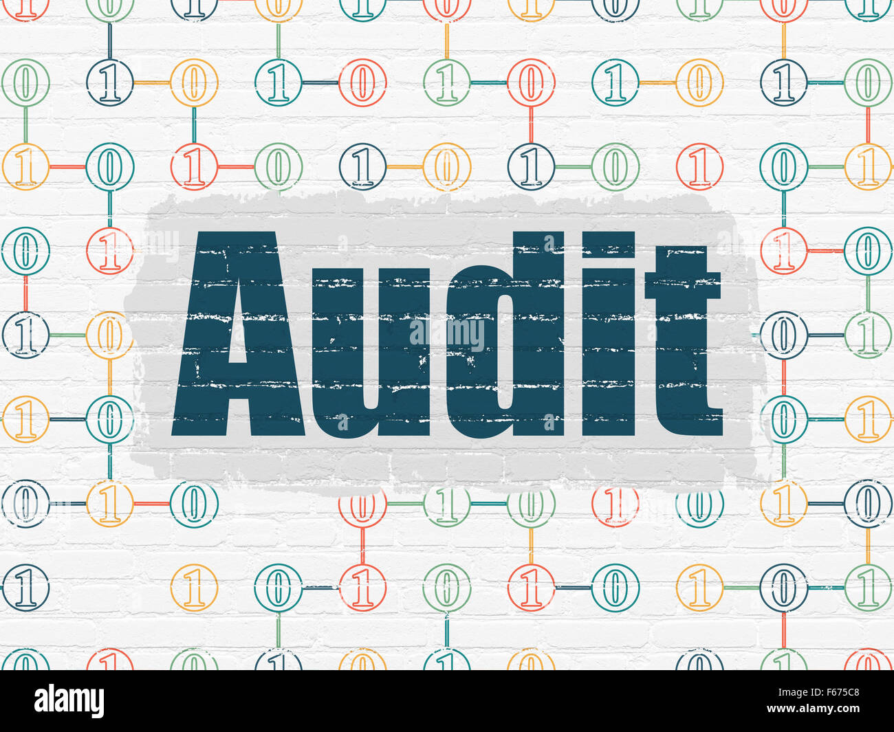 Finance concept: Audit on wall background Stock Photo - Alamy