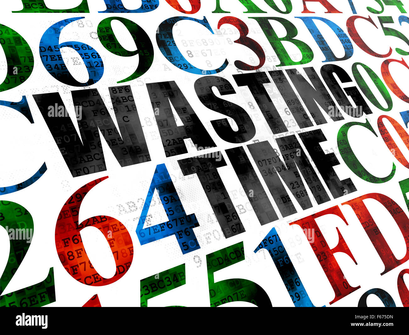 Time concept: Wasting Time on Digital background Stock Photo - Alamy
