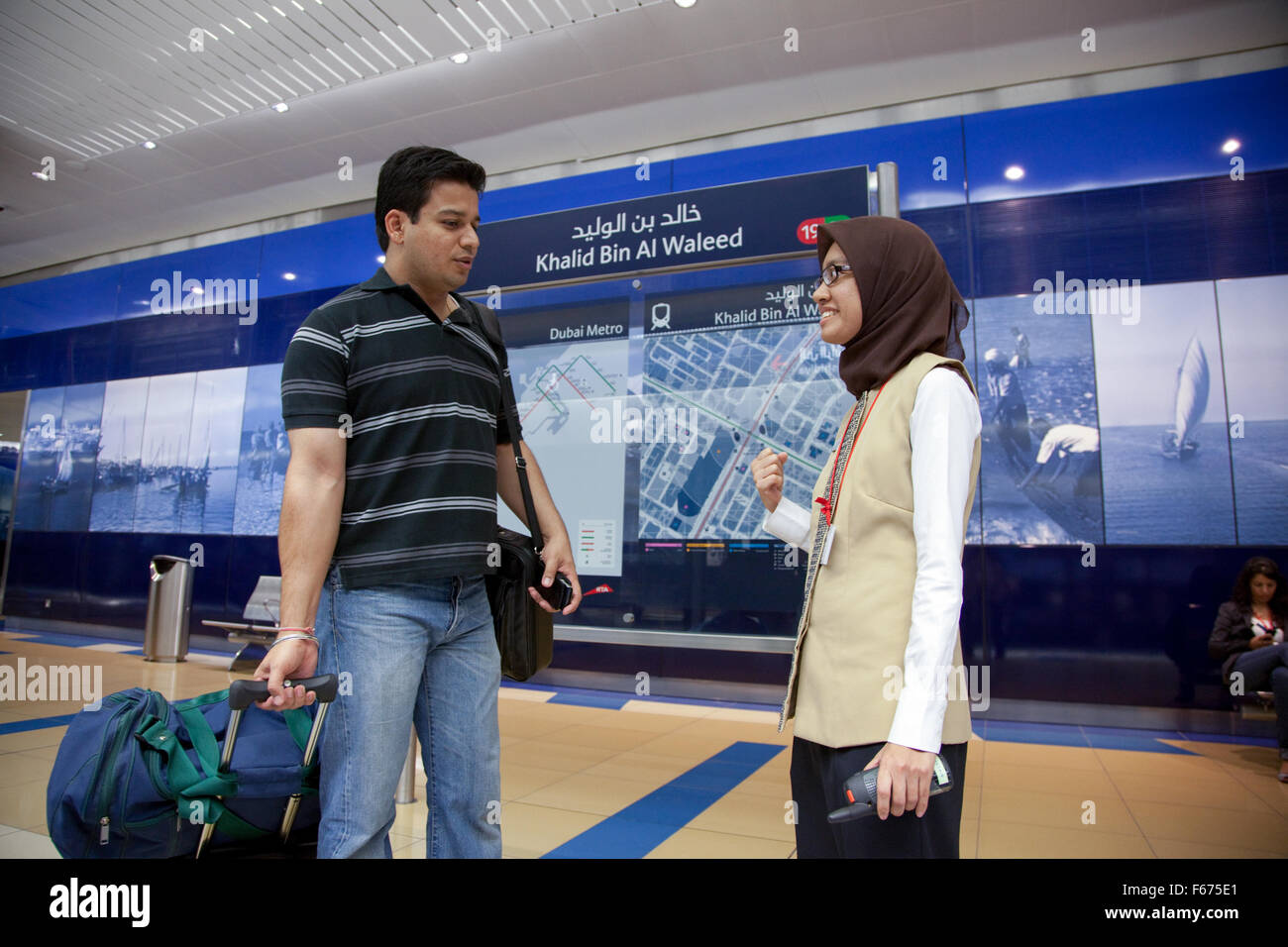 Station Staff on the Dubai Metro Stock Photo - Alamy