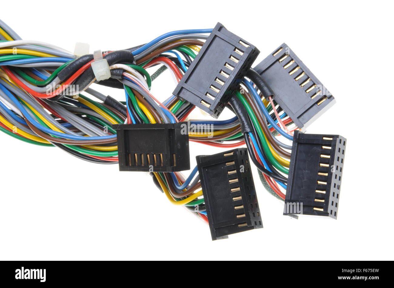 Computer connection cables and plugs isolated on white background Stock ...