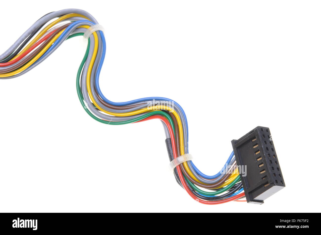 Computer connection cables and plug isolated on white background Stock ...