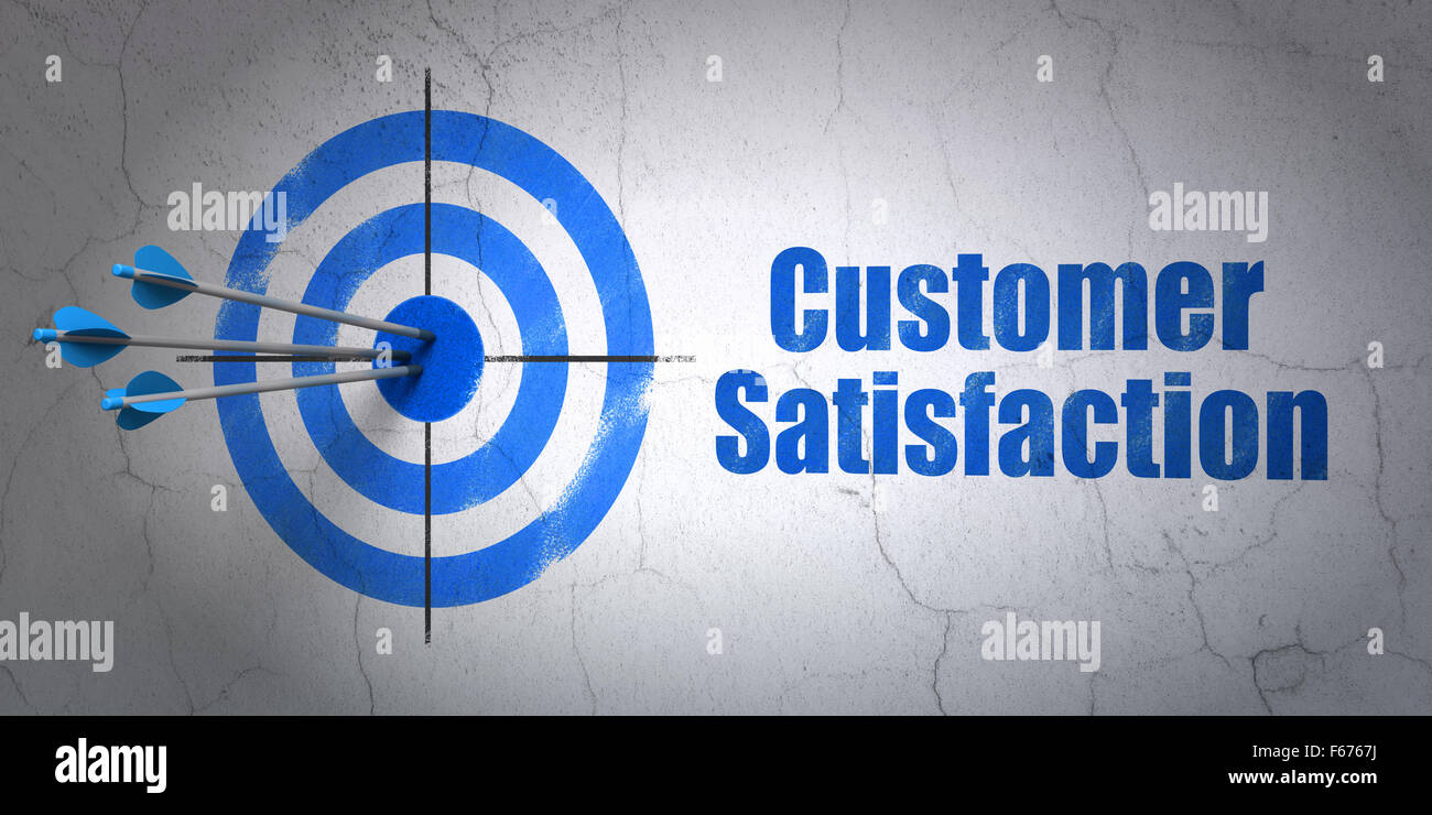 Marketing concept: target and Customer Satisfaction on wall background ...