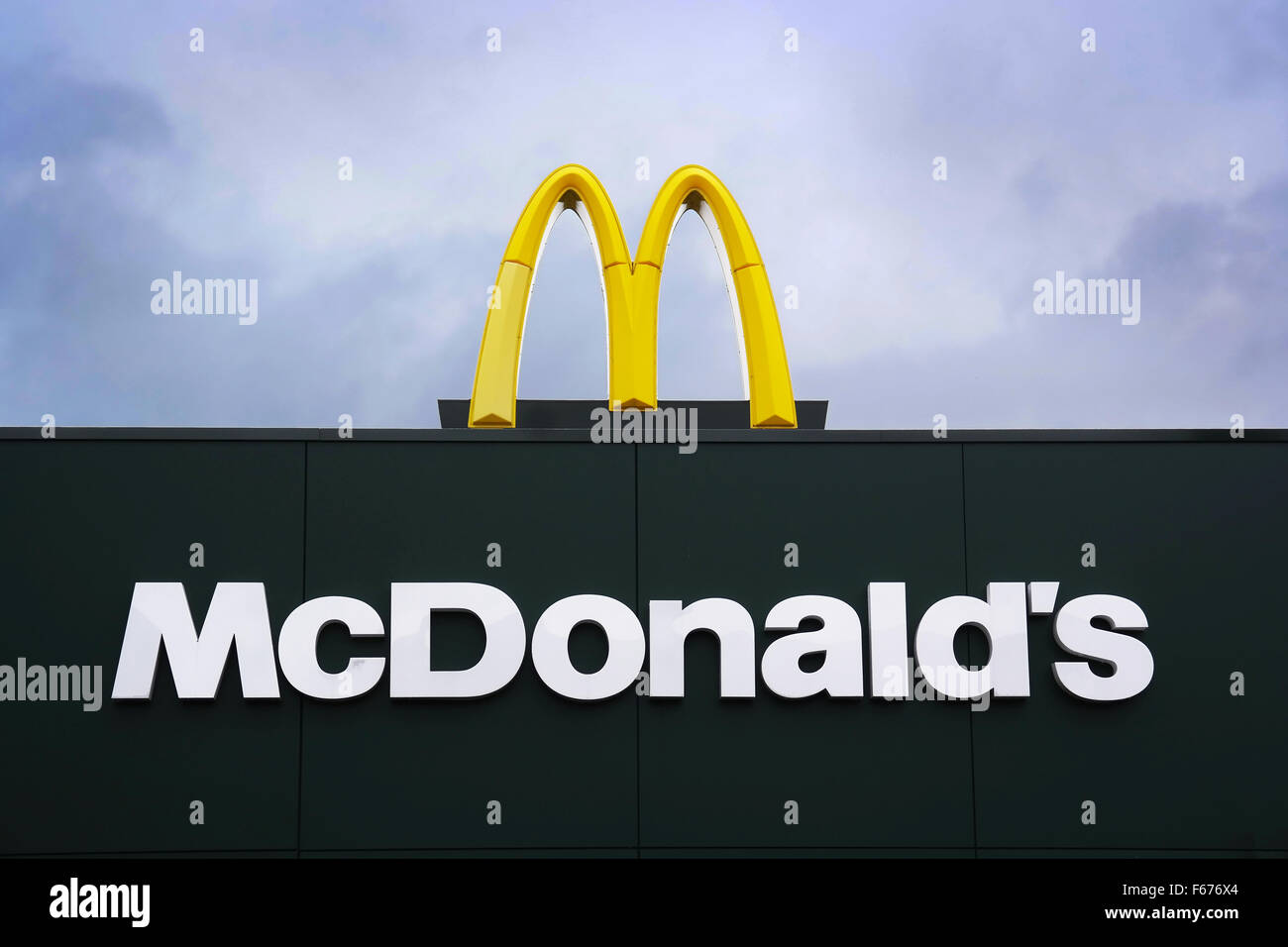 Mc Donald's restaurant sign Stock Photo - Alamy